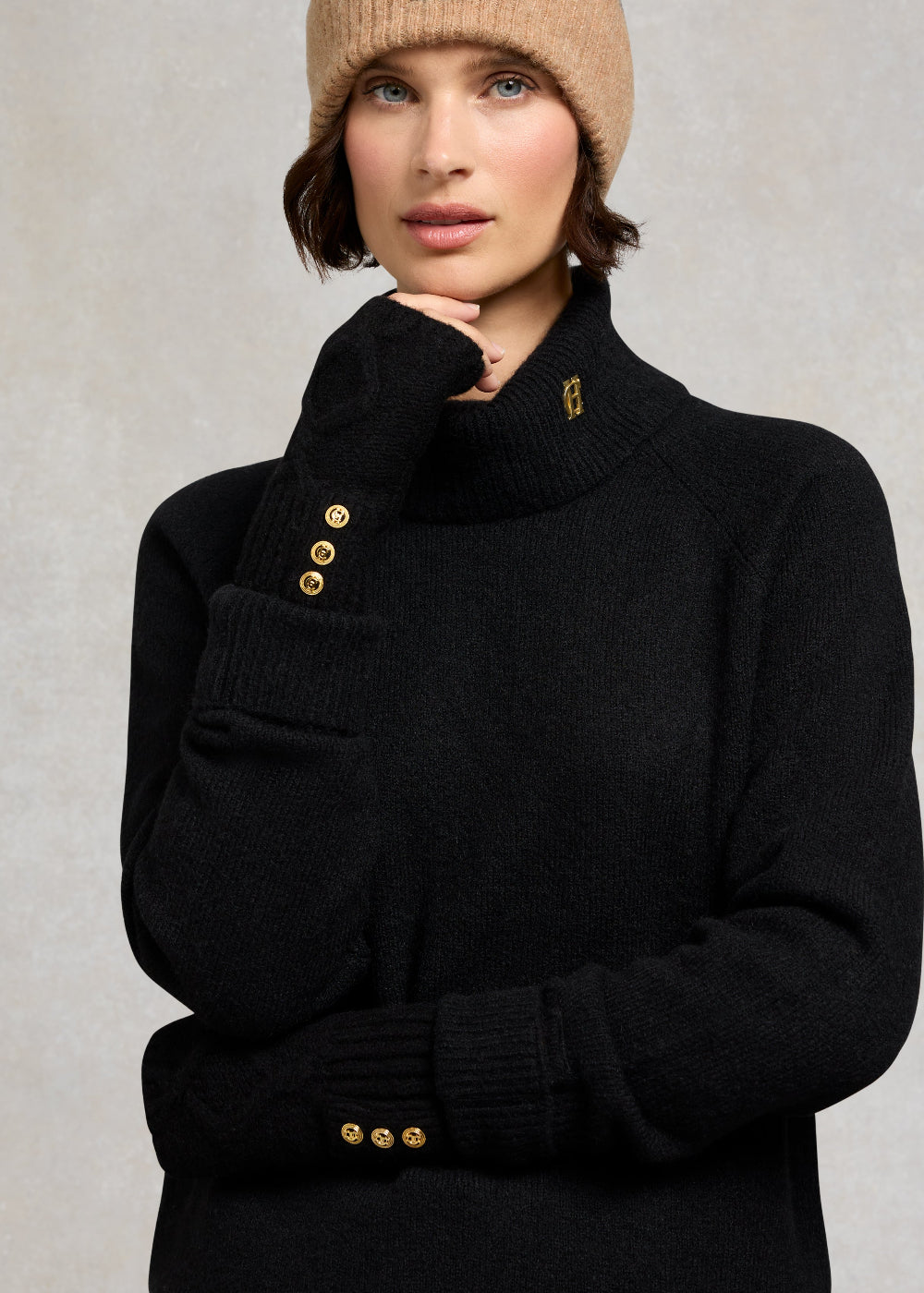 Holland Cooper Sloane Fingerless Gloves – Black – Humes Outfitters