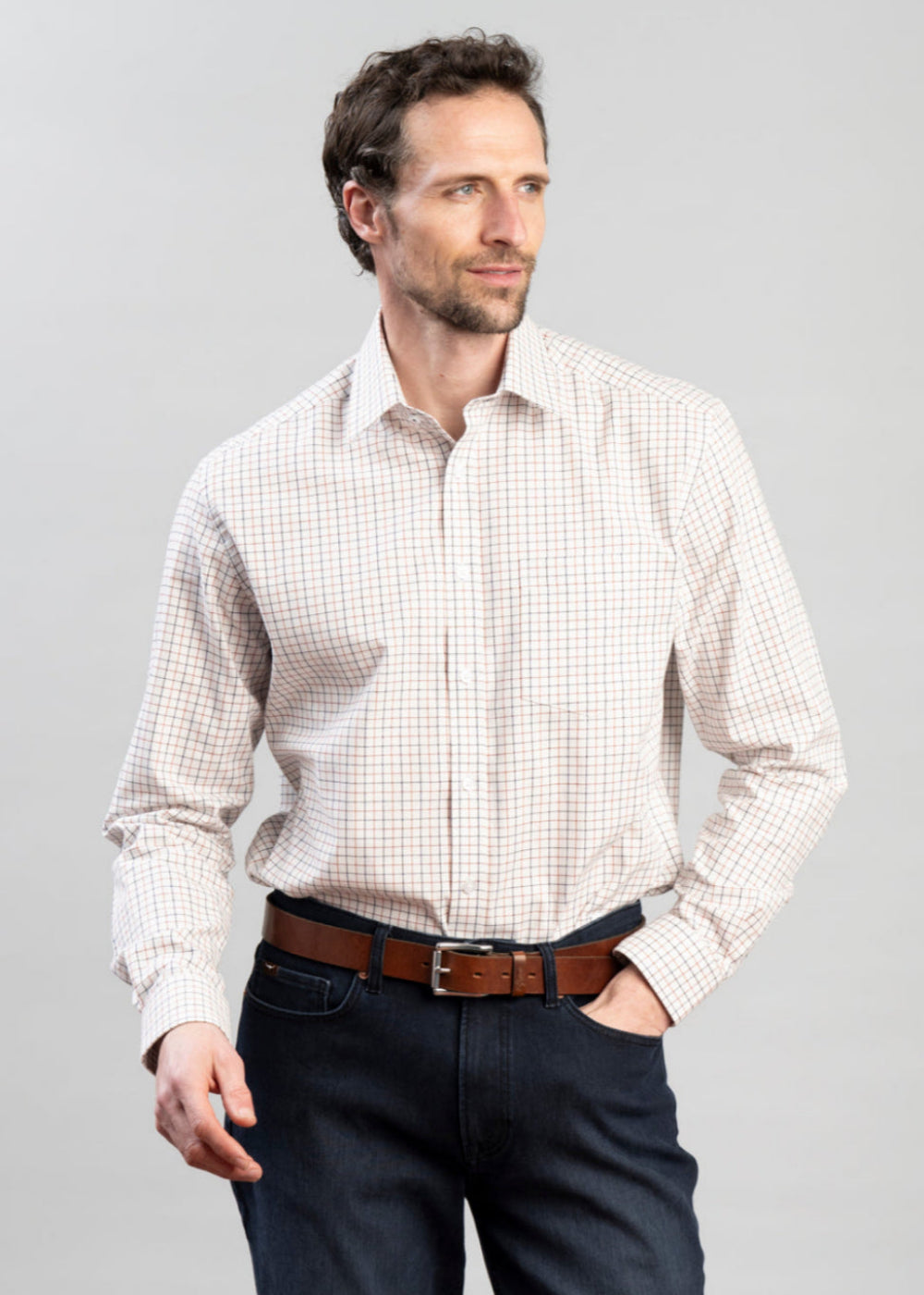 Taylor & Twill Sprouston Check Shirt – Bordeaux and Slate Check – Humes ...