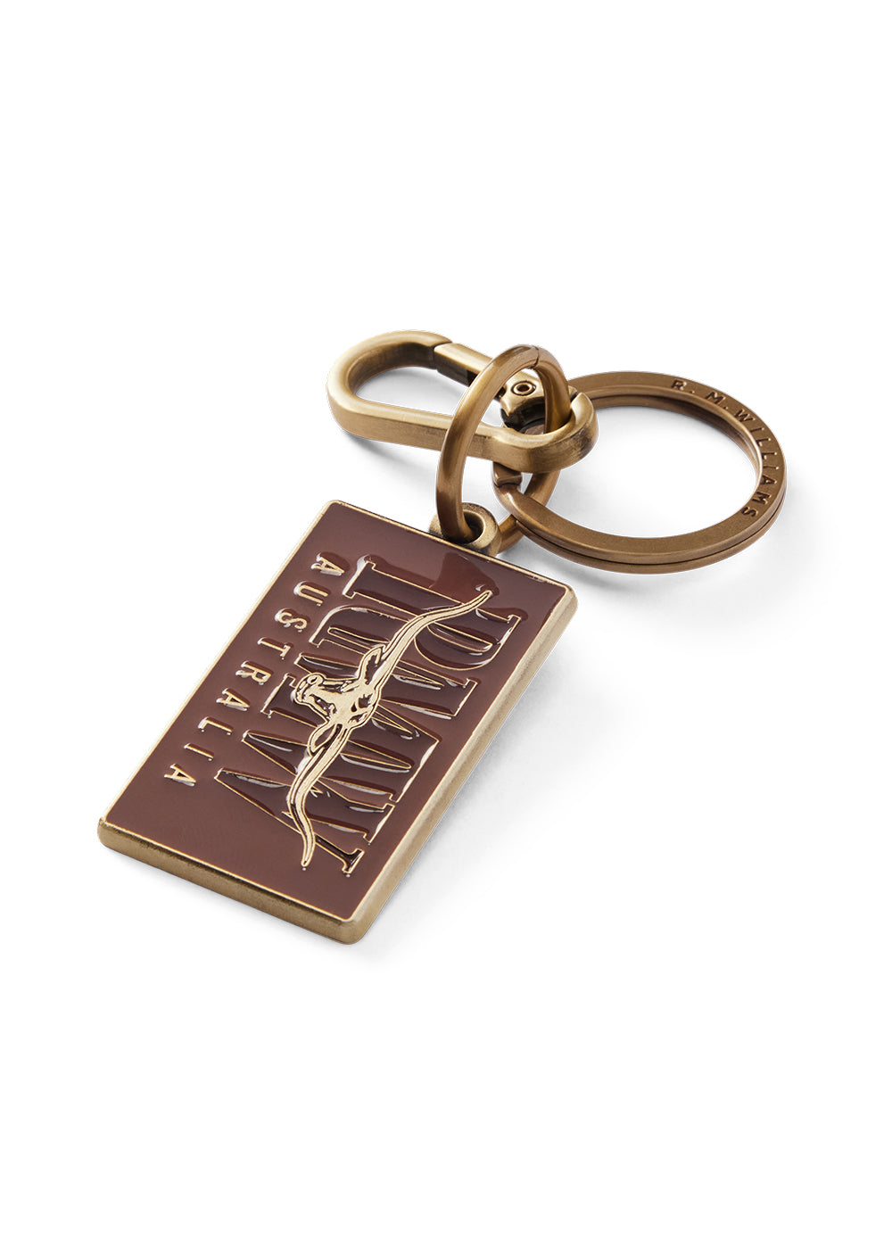 RM Williams Heritage Logo Enamel Keyring – Brown – Humes Outfitters