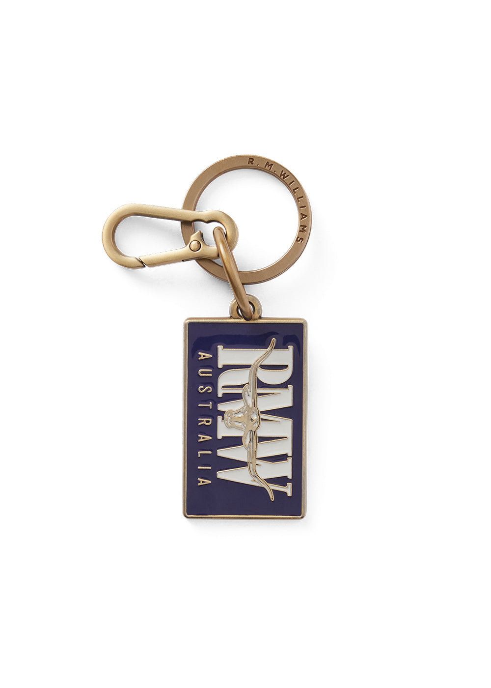 RM Williams Heritage Logo Enamel Keyring – Navy – Humes Outfitters