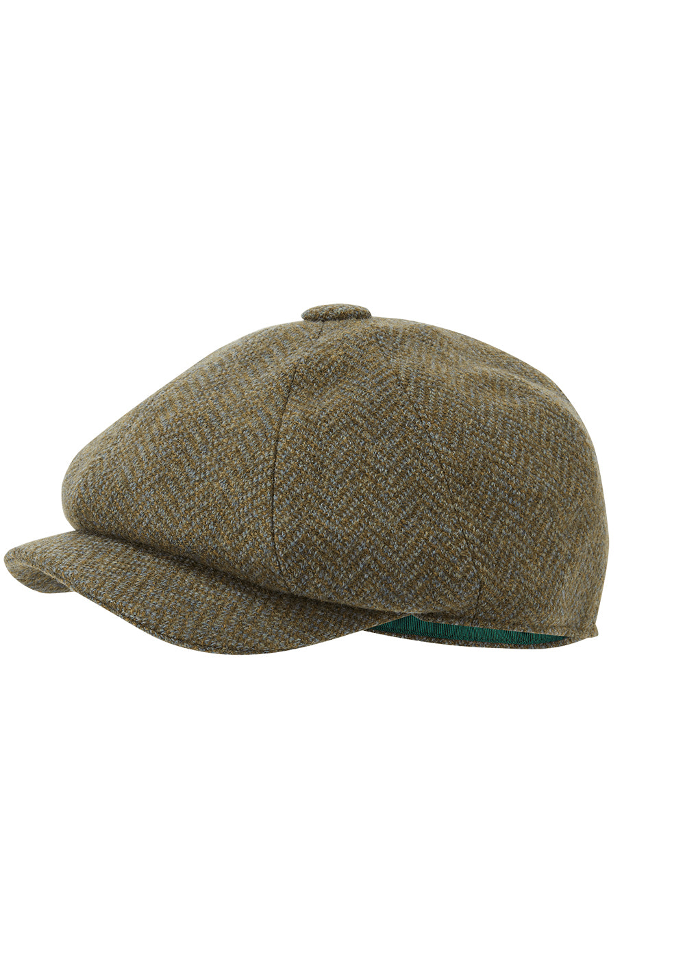 Schoffel Newsboy Cap – Dark Loden Herringbone Wide Tweed – Humes Outfitters
